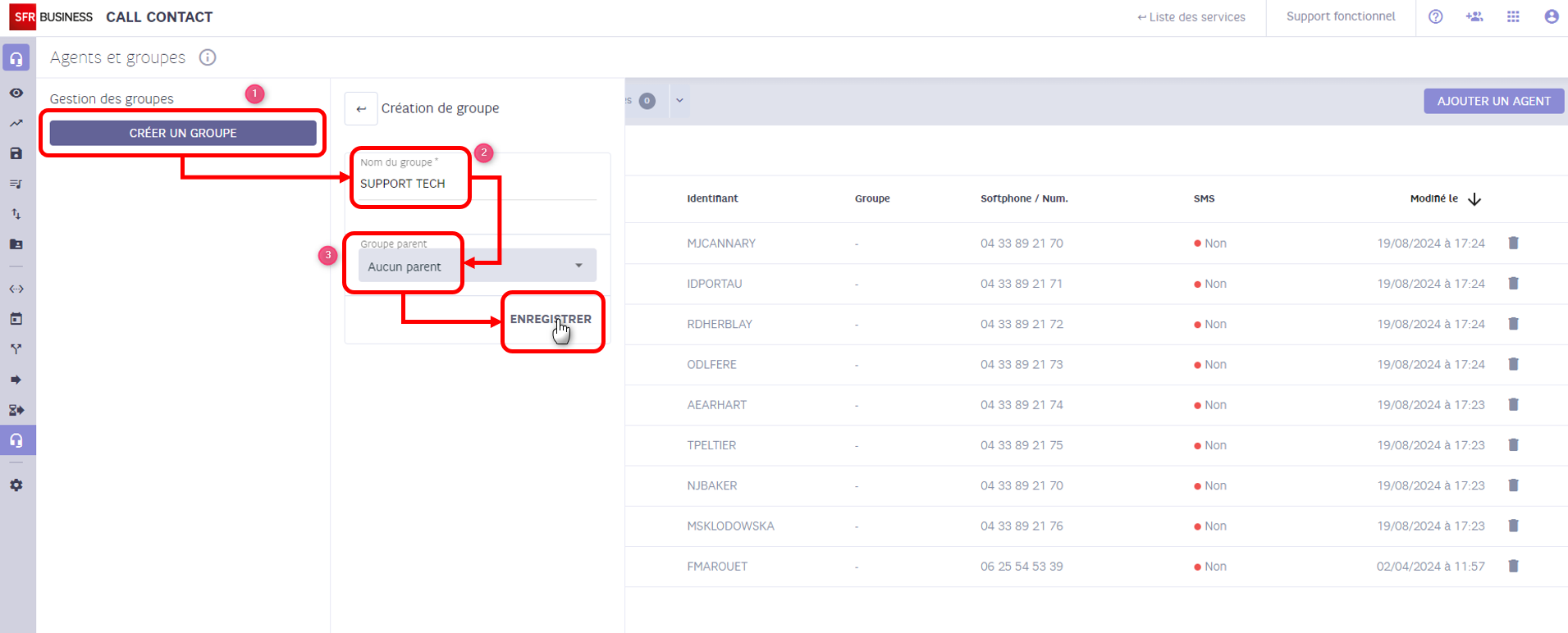 Assistance – Relation Client | Création d’un groupe