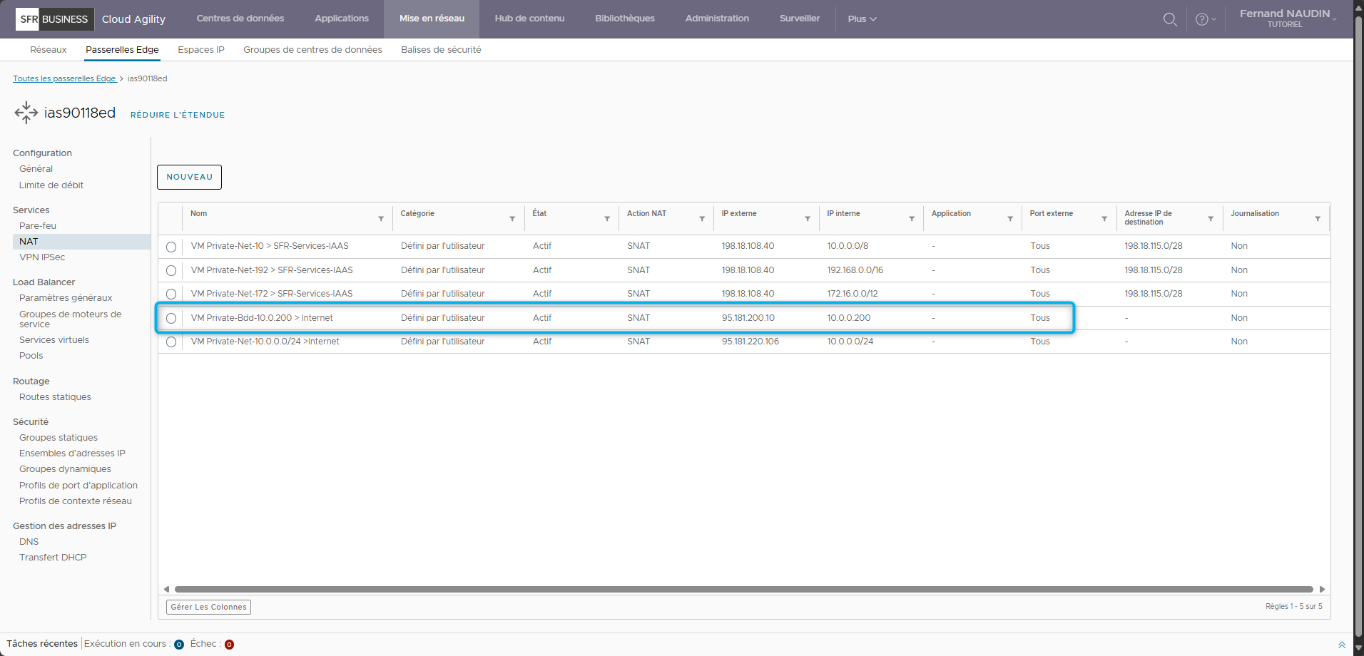 Assistance – Relation Client | Les règles de source NAT (SNAT)